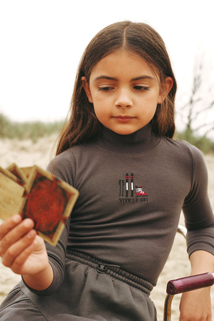 Calla Lili, Grey, Mock Neck | Buttons Bebe