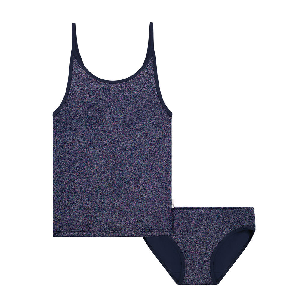Sparrow Kids Blue Shimmer Girls Tankini | Buttons Bebe