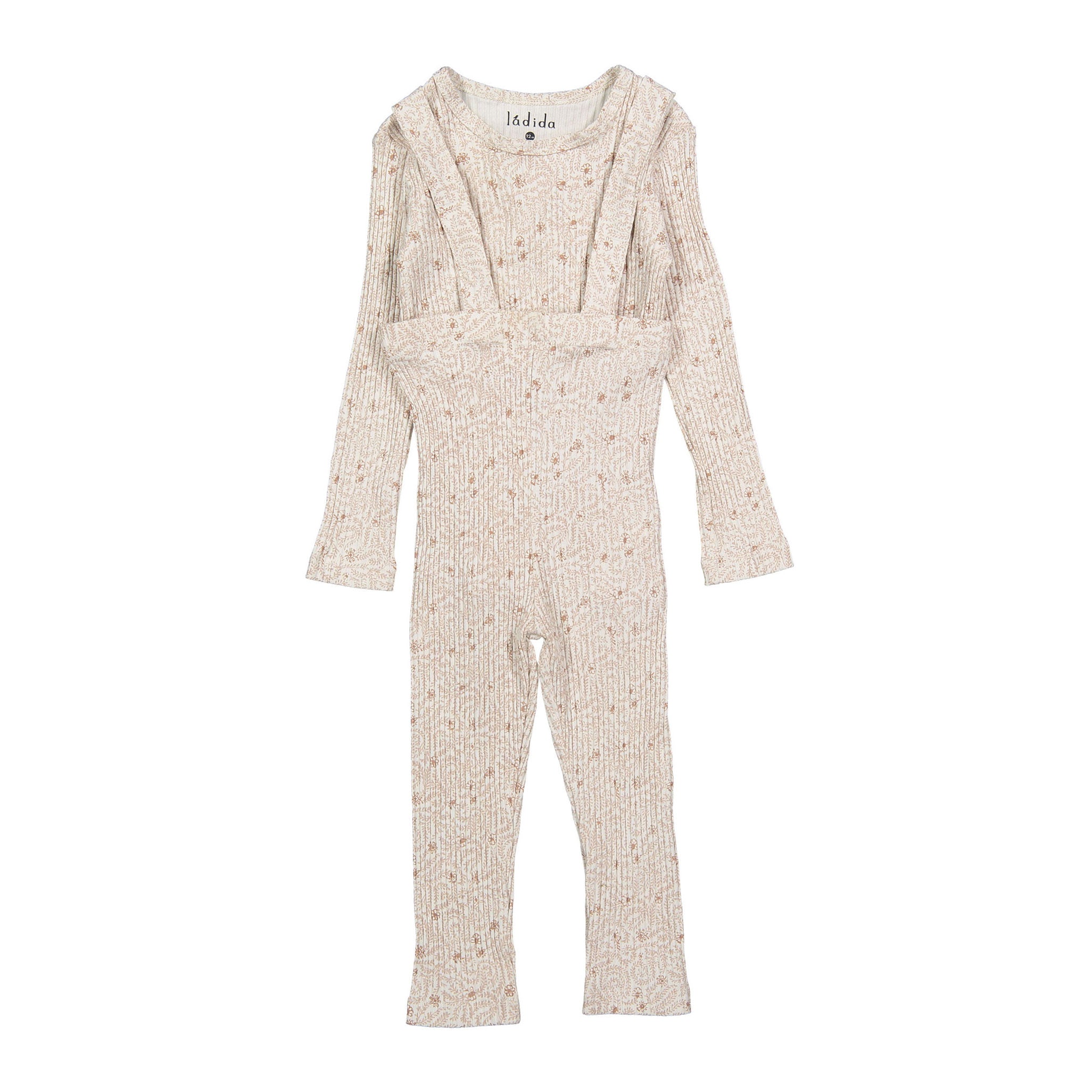 Ladida Layette No Color Mauve Liana Print Suspender Set | Buttons Bebe