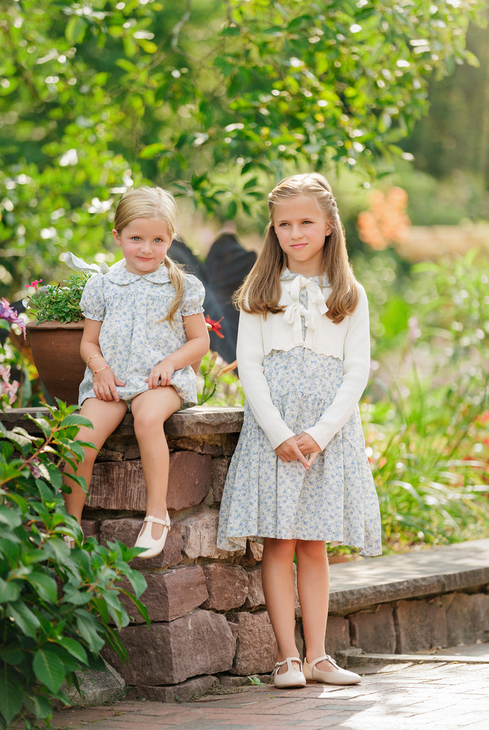 Velvette Label Blue Floral Collar Baby Set | Buttons Bebe