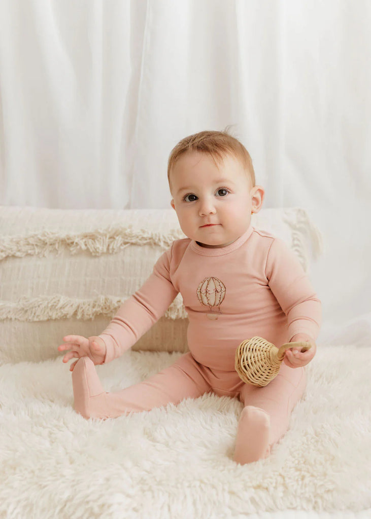 Aurora Pink Take Me Home Set Cotton French Terry Hot Air Balloon Colle | Buttons Bebe