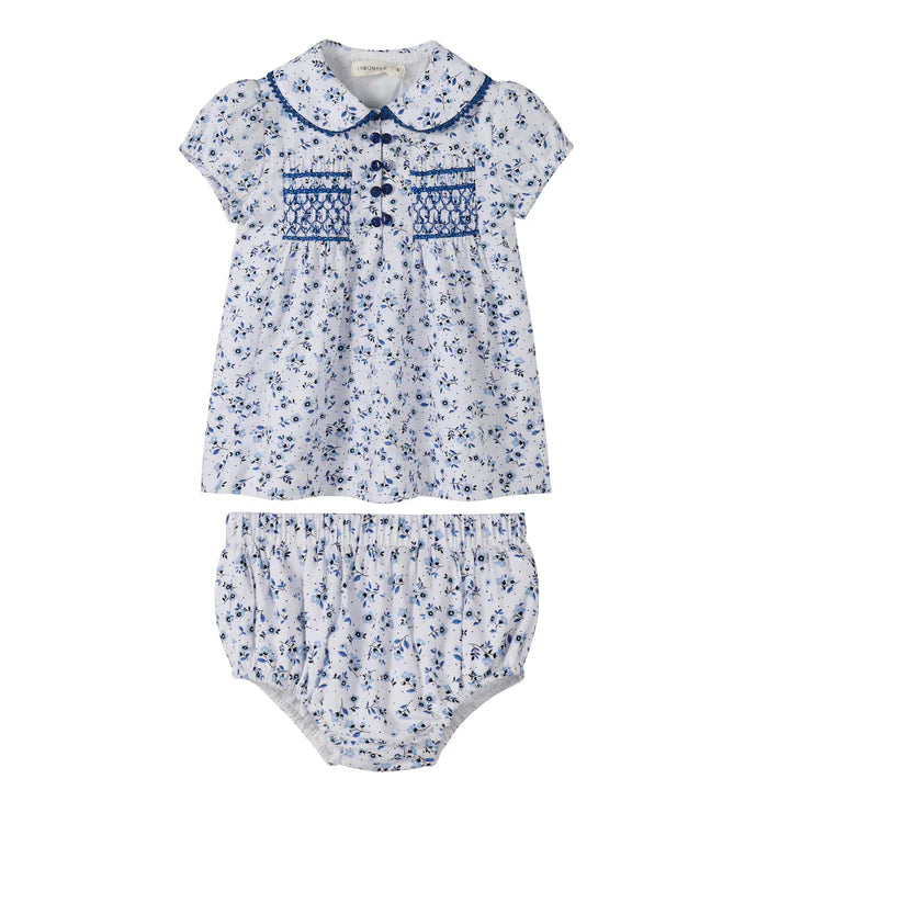 Limonana White Cobalt Bellflower Baby Set | Buttons Bebe