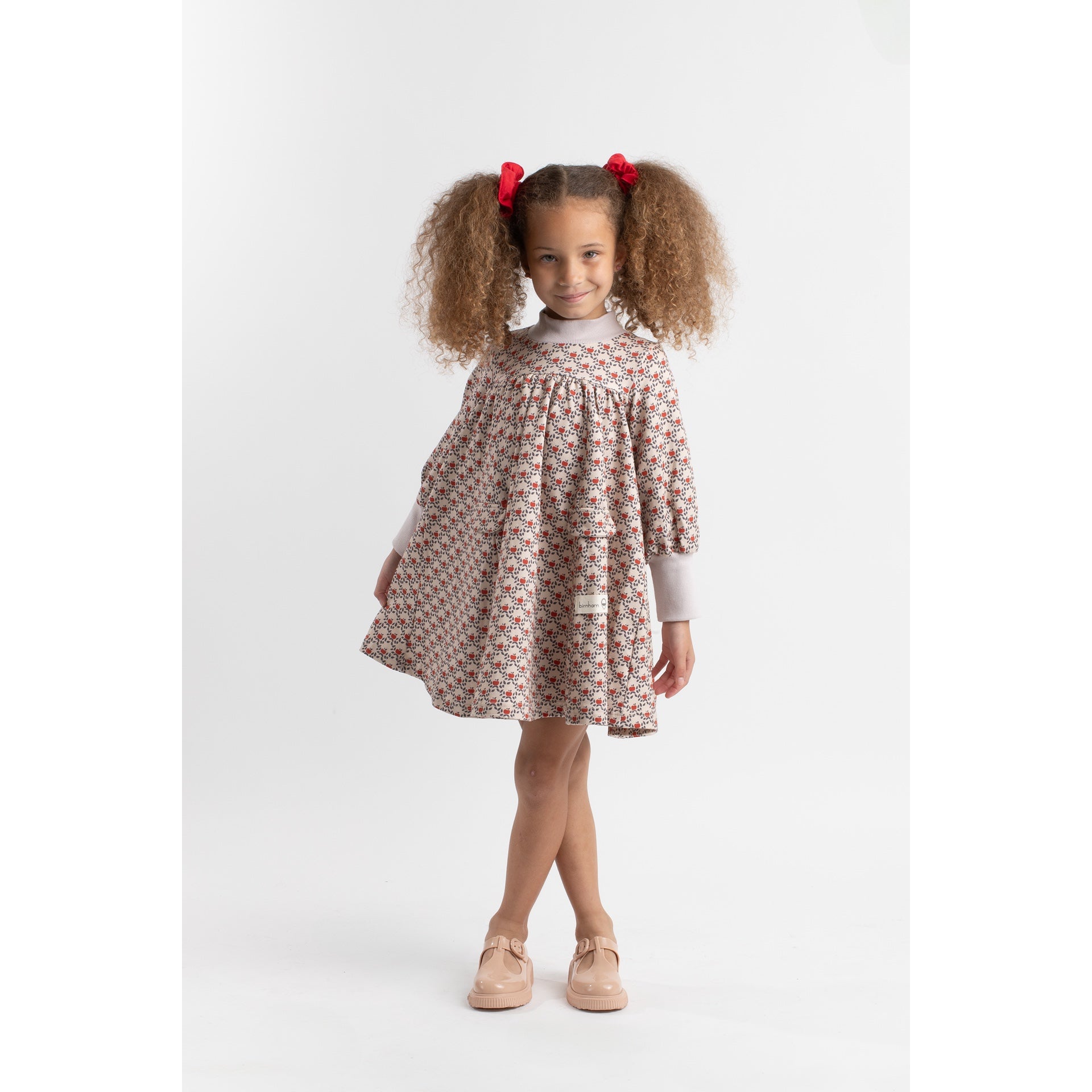 Birnham On The Sea Apple Swing dress w/ Zipper | Buttons Bebe
