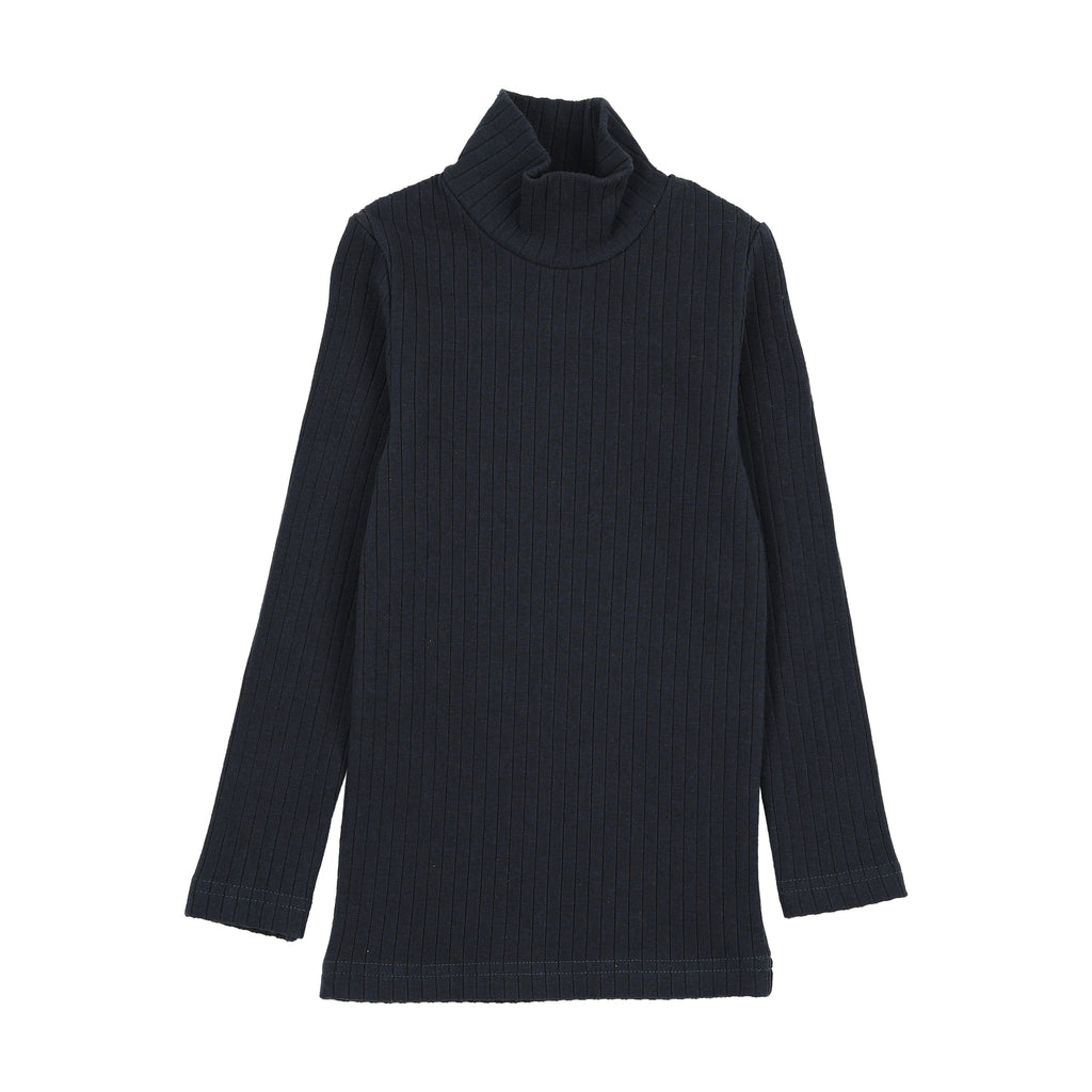 Kin And Kin Navy Ribbed Mockneck (For Robe) (K316) | Buttons Bebe