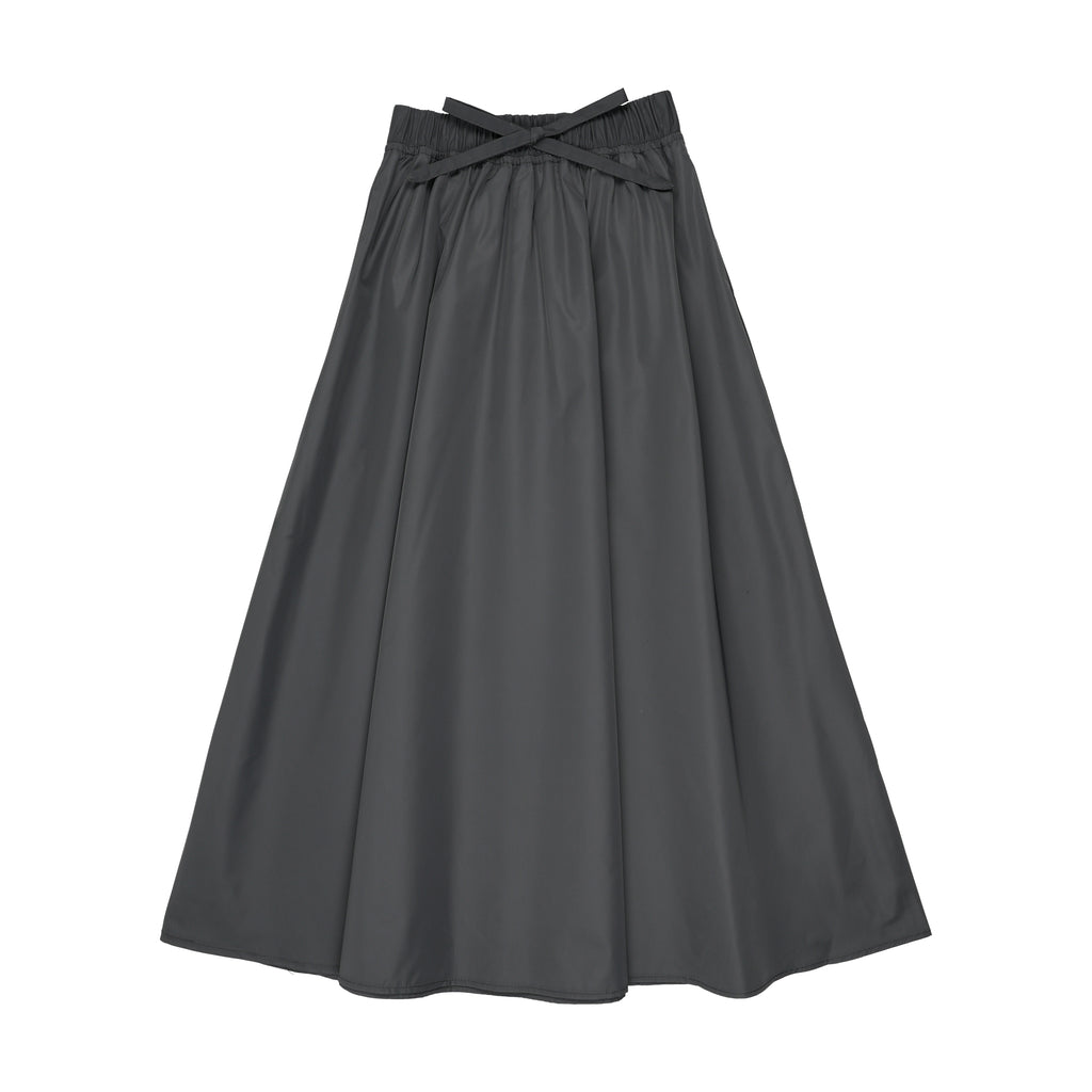 Kin And Kin Grey Maxi Taffeta Drawstring Skirt (K322) | Buttons Bebe