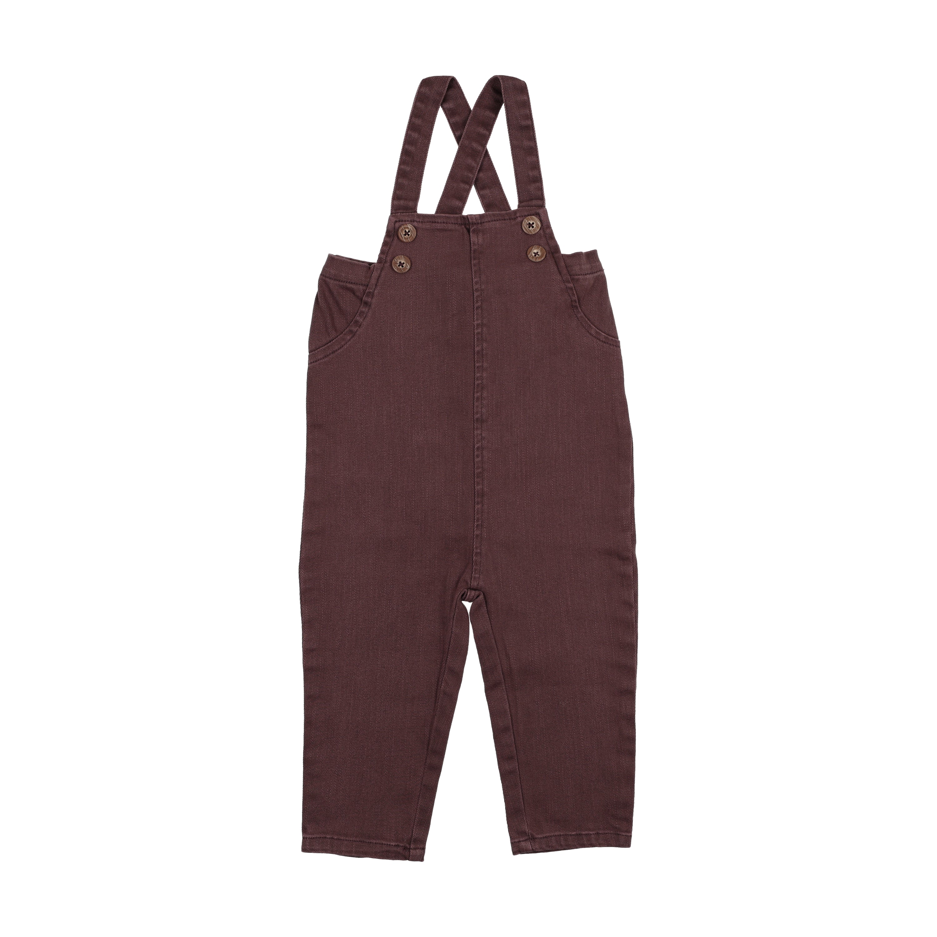 Kin And Kin Plum Chambray Baby Overall (Kaw25-01) | Buttons Bebe