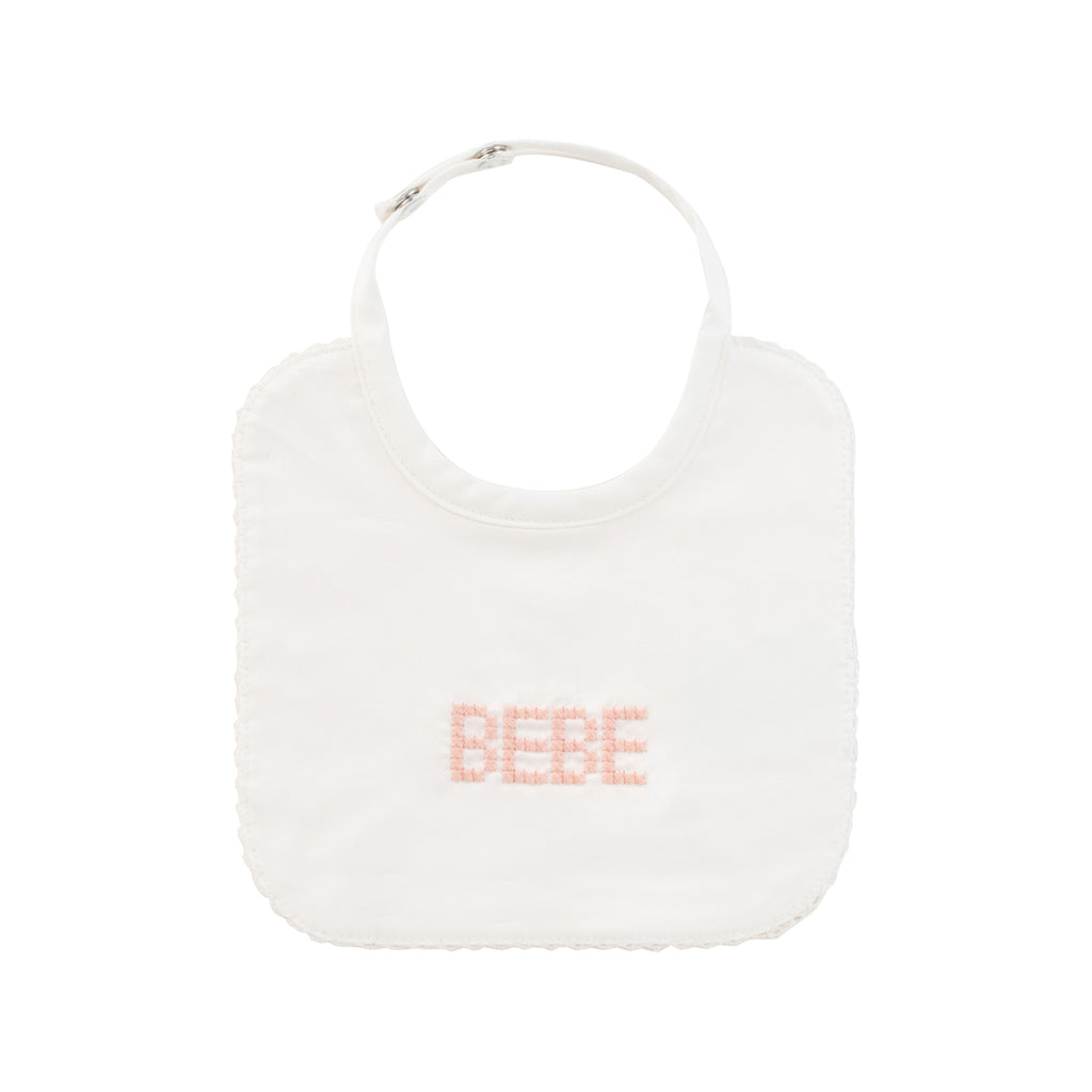 Kipp Baby Pink Bebe Stitch Bib | Buttons Bebe