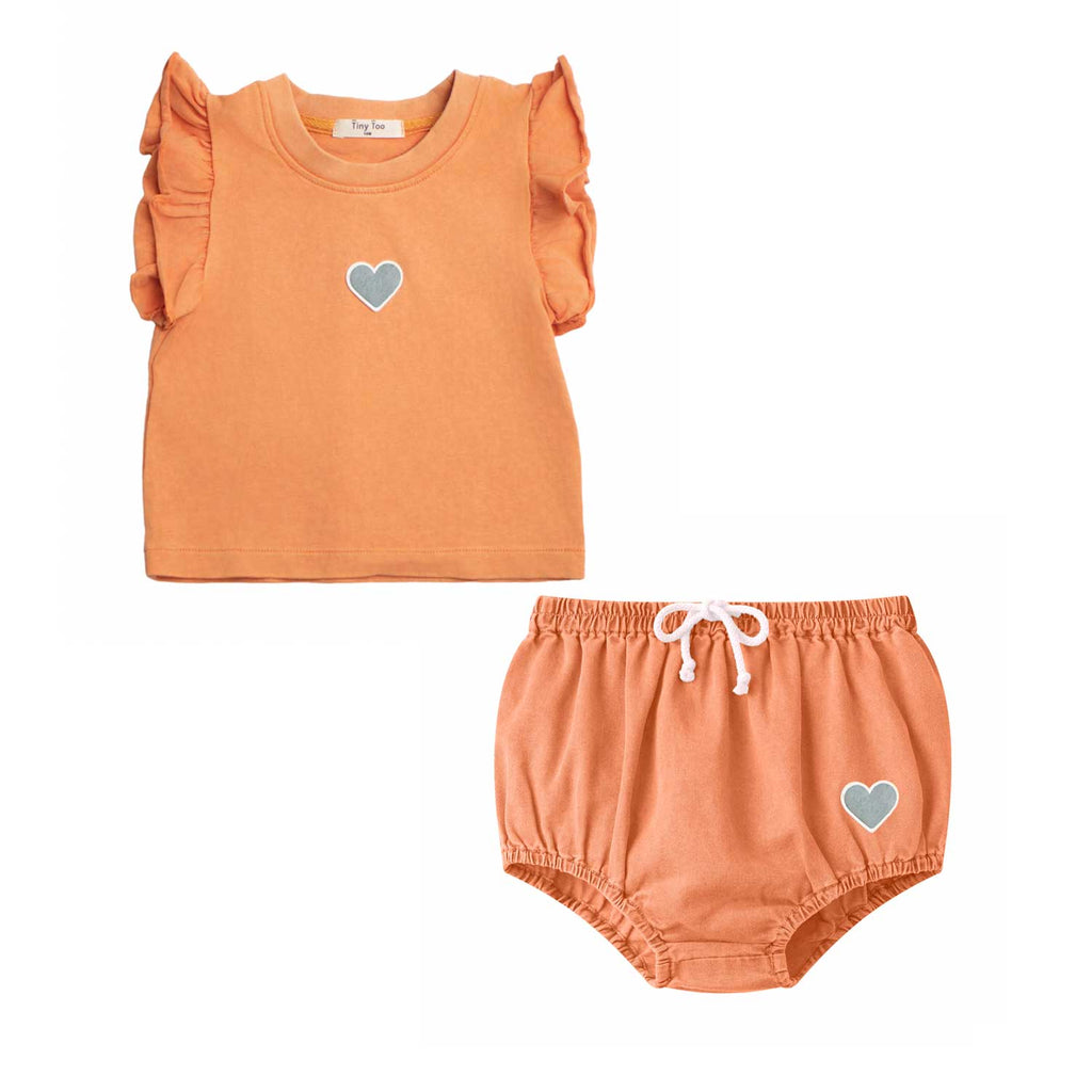 Tiny Too Orange Baby Girl 2 Piece | Buttons Bebe
