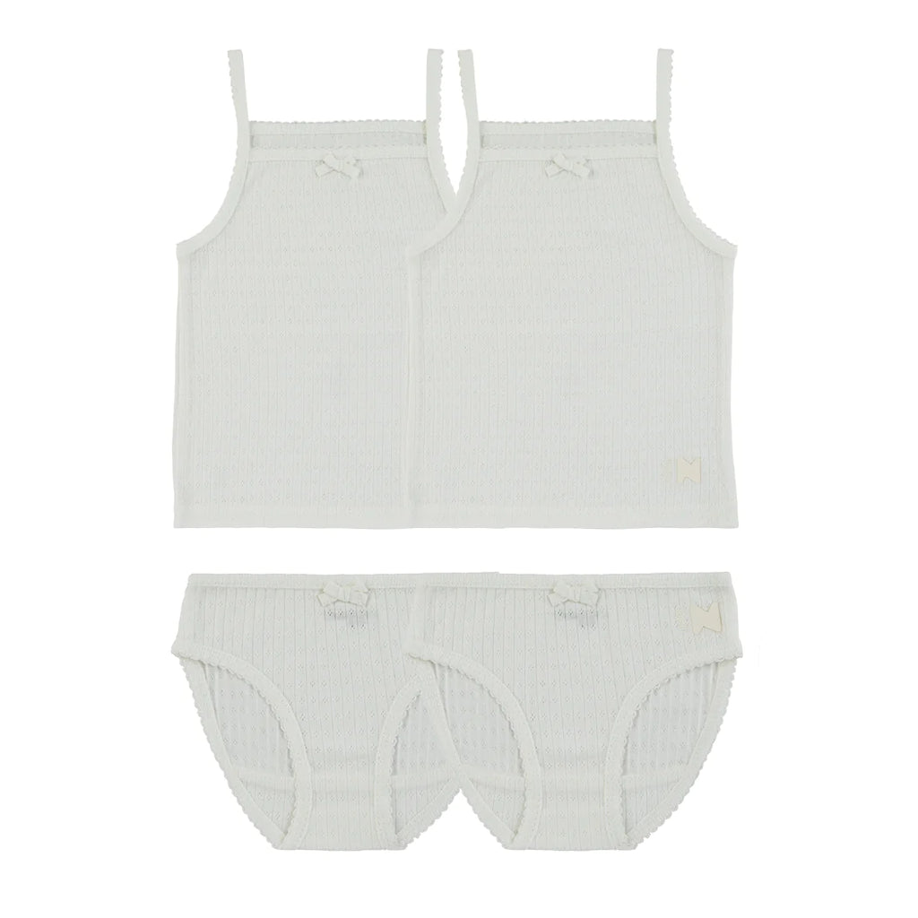 Noggi Pointelle White Girl (2 Sets)- FINAL SALE | Buttons Bebe