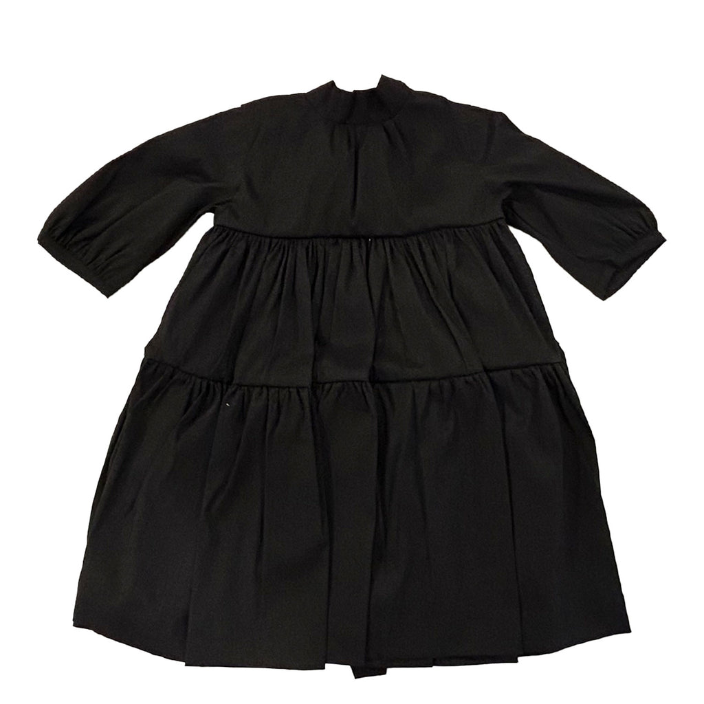Mummymoon Black Raw Silk Tafetta Elanie Dress | Buttons Bebe