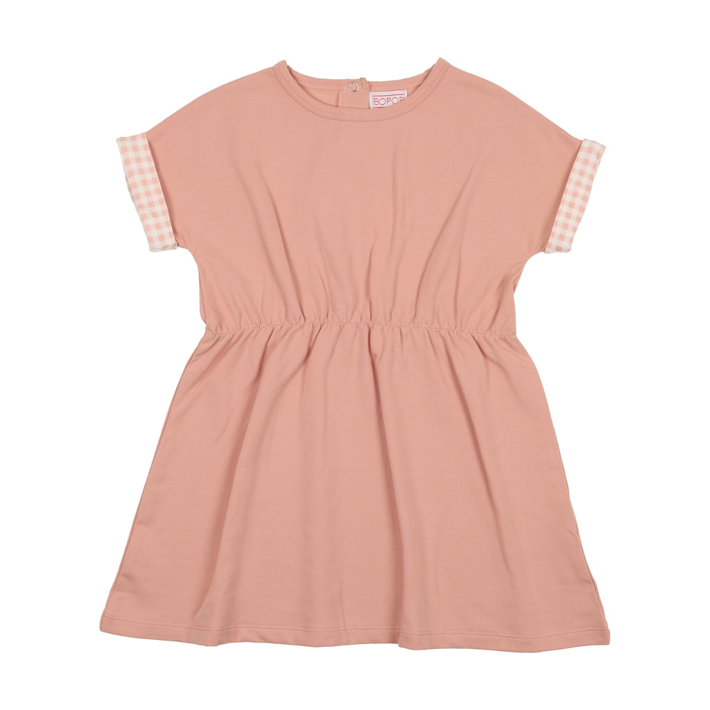 Bopop Gingham Pink Short Sleeve Dress - Buttons Bebe | Buttons Bebe