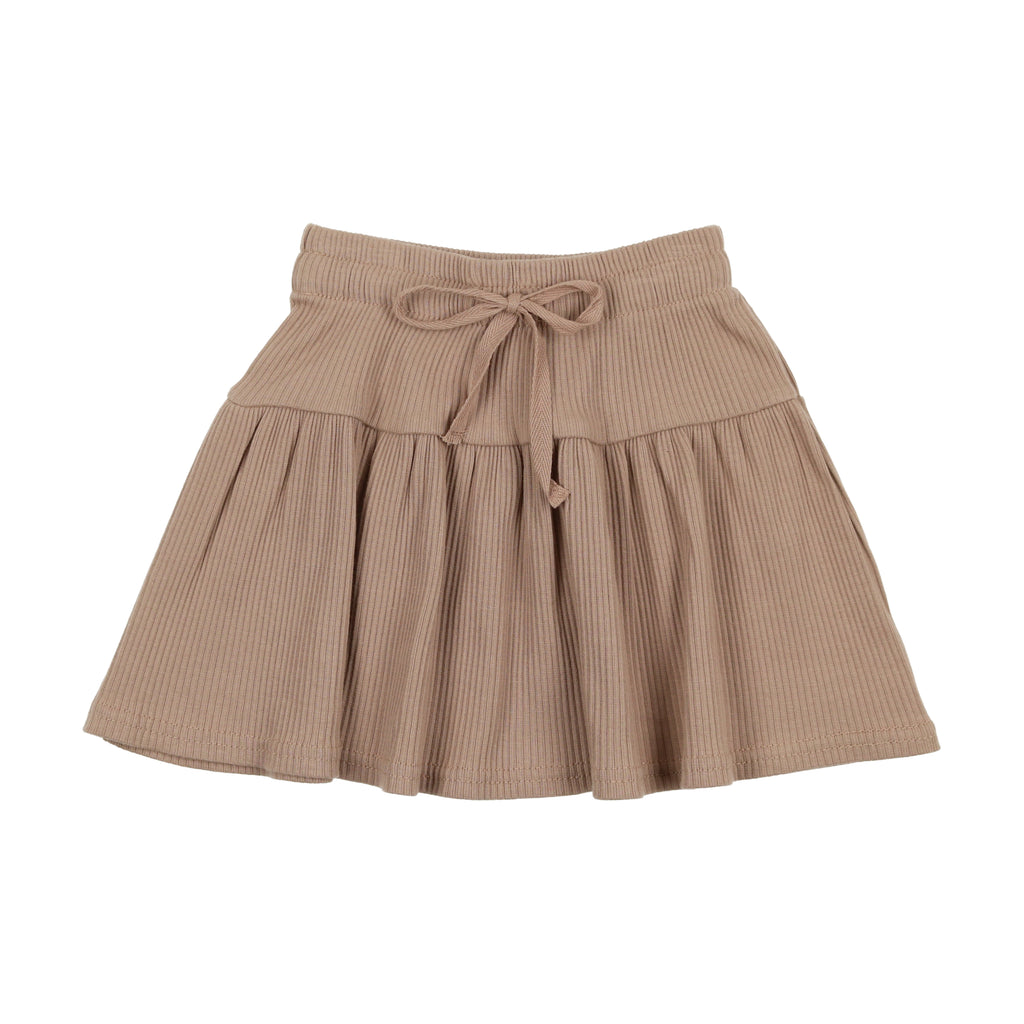Lil Legs Rib Drawstring Skirt Tan - Buttons Bebe | Buttons Bebe