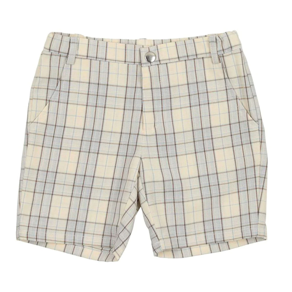 Panther Light Blue Plaid shorts - Buttons Bebe | Buttons Bebe