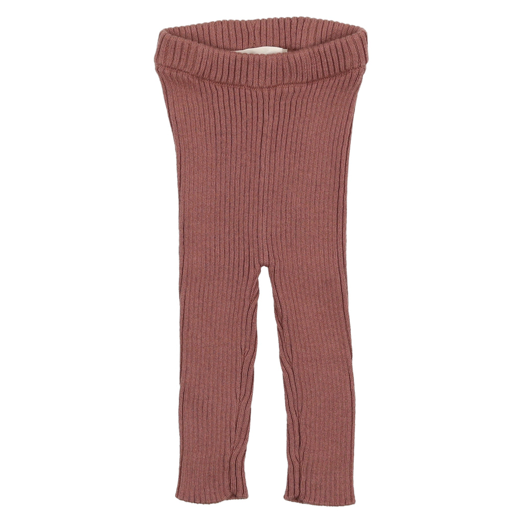 Mema Knits Ribbed Knit Legging Clay - Buttons Bebe | Buttons Bebe