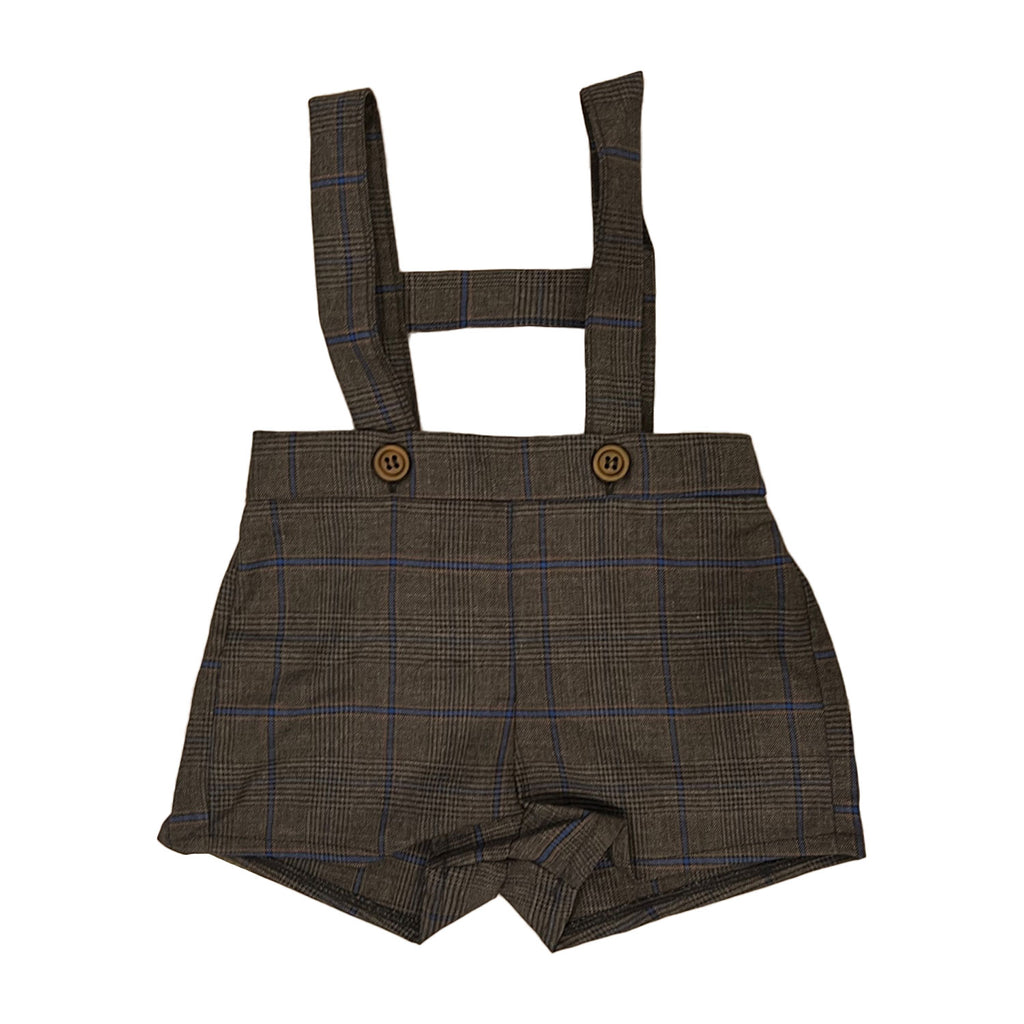 NOMA BLUE PLAID BABY H BACK OVERALL - Buttons Bebe | Buttons Bebe